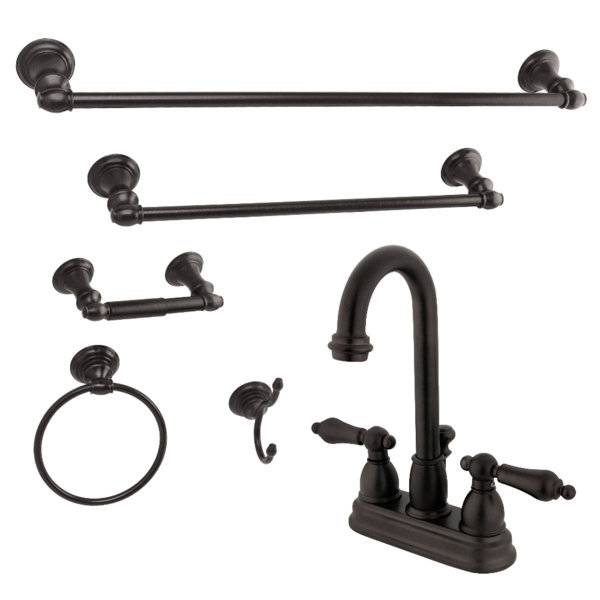 Kingston Brass Two-Handle 3-Hole Deck Mount 4" Centerset Bathroom ...