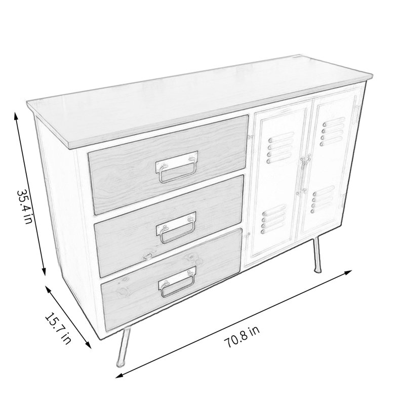 17 Stories Makhiya 70.86'' Sideboard | Wayfair