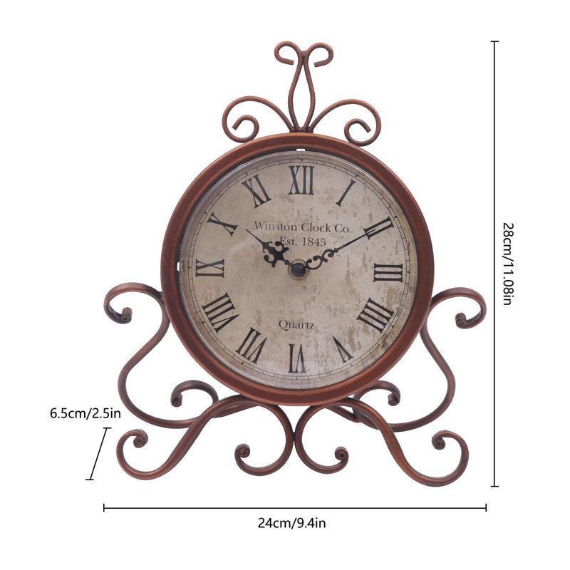 JOYDING Vintage Desk Clock Silent Retro Quartz Clock Portable Home ...