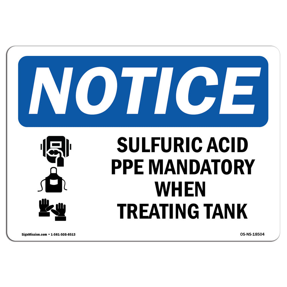 SignMission Sulfuric Acid PPE Mandatory Sign with Symbol | Wayfair