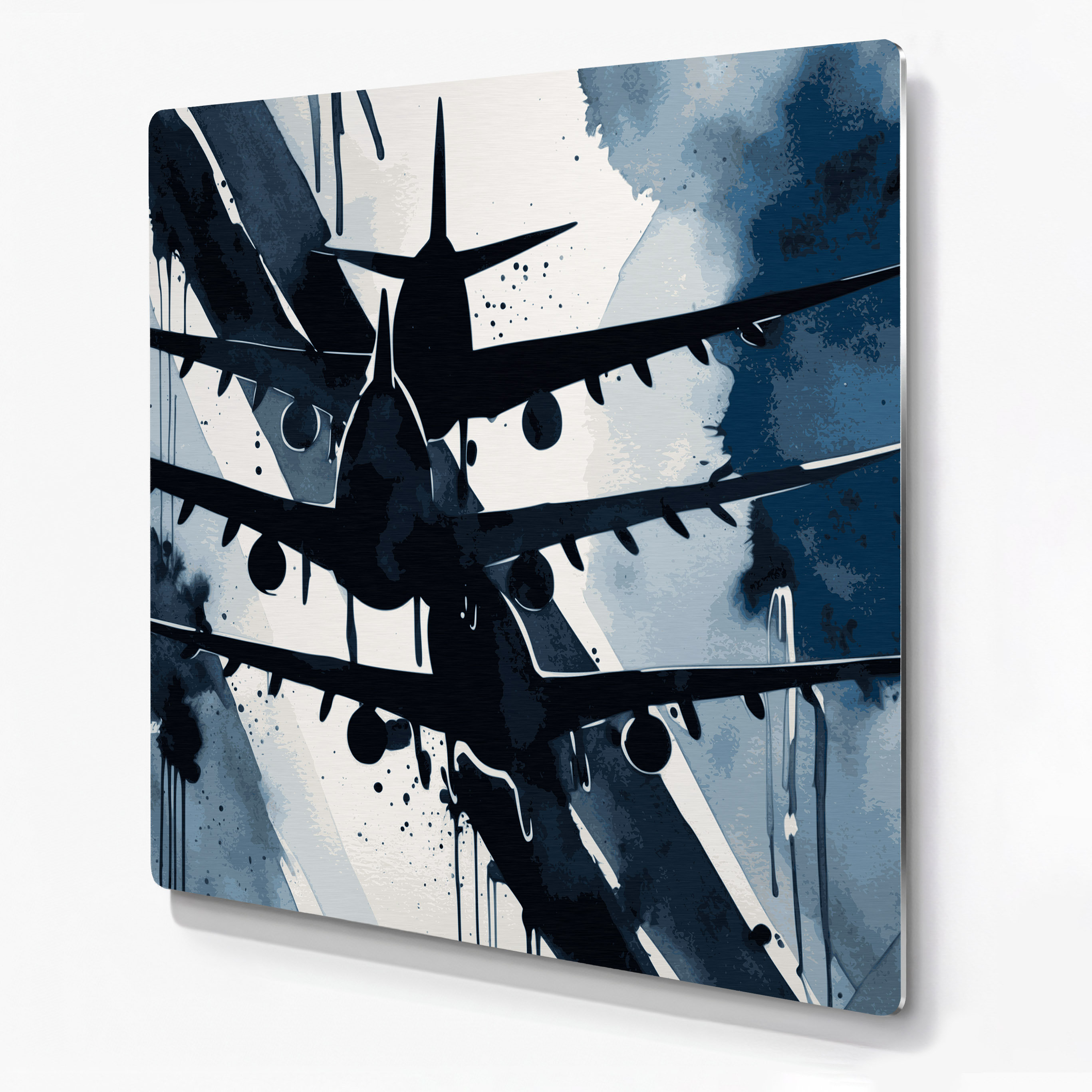 Orren Ellis Transportation Commercial airliner silhouettes Gray Metal ...