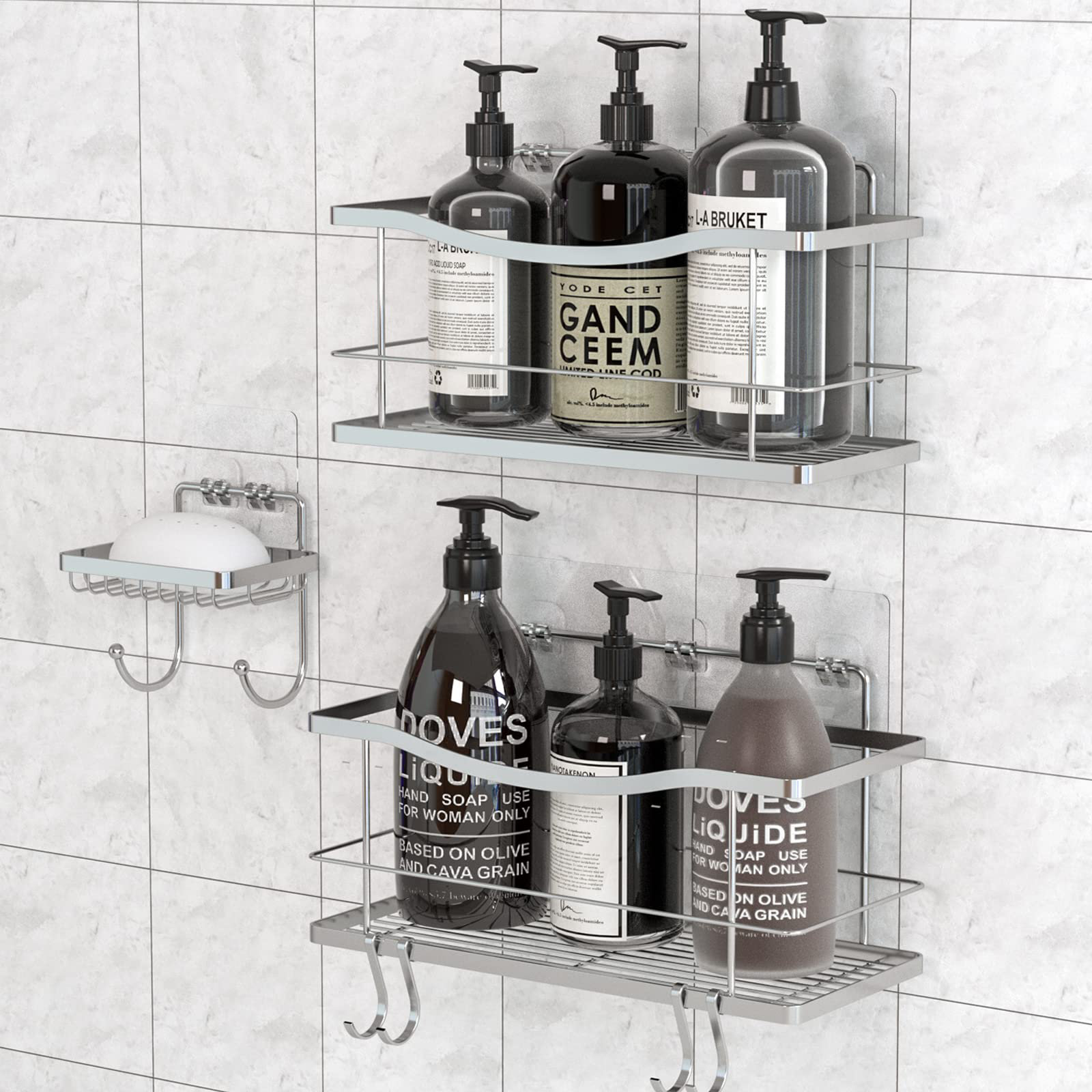 Rebrilliant Lexie-Mae Drill & Screw Mount Stainless Steel Shower Caddy ...