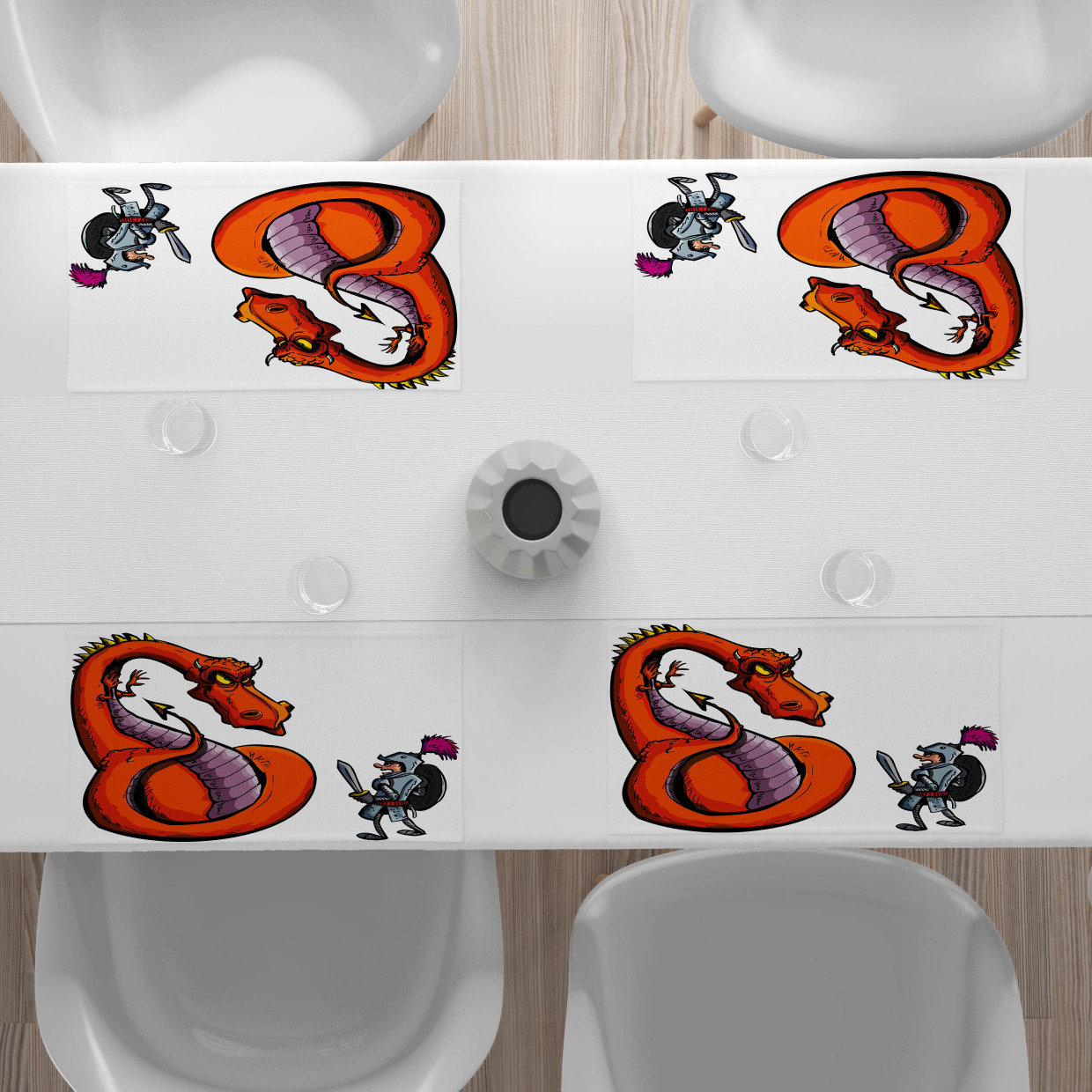 East Urban Home Ambesonne Dragon Place Mats Set Of 4, Cartoon Of A ...