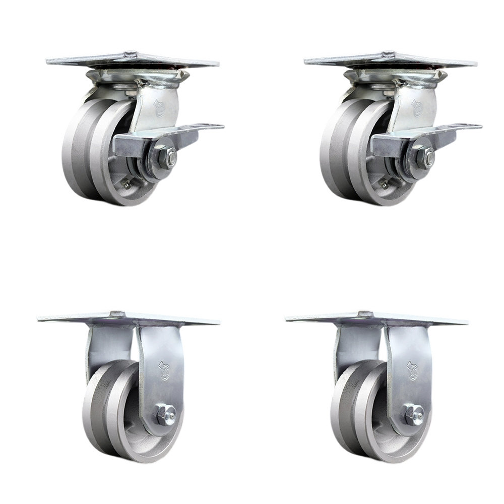 Service Caster 4 Piece Semi Steel Caster Set | Wayfair