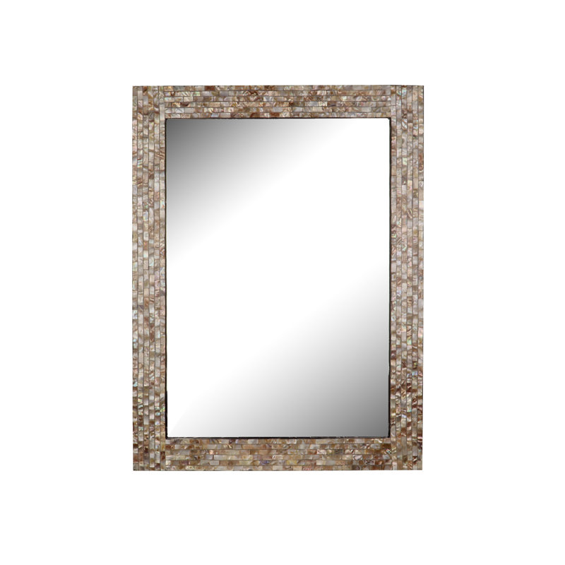 Gracie Oaks Palo Reflection Seashell Finish Rectangular Framed Wall ...