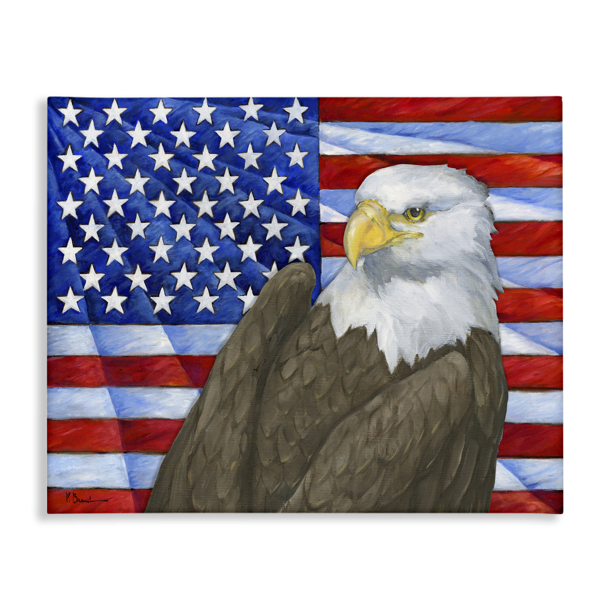 Alcott Hill® Eagle's View Flag Canvas Wall Art by Paul Brent | Wayfair