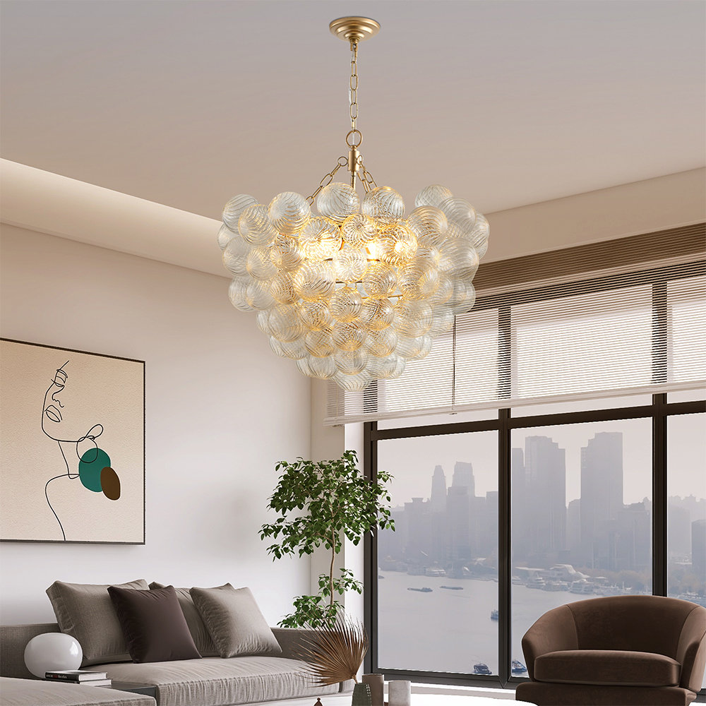 Rosdorf Park 6 Light Pendant Light Chandelier With Threaded Clear Glass ...