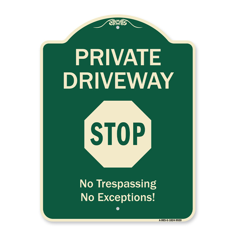 Signmission Designer Series Sign - Private Driveway, Stop | Burgundy 18 ...