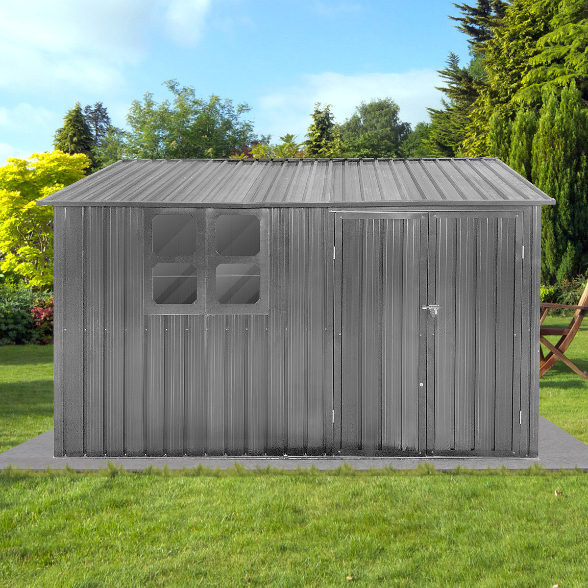 GZMWON Metal Garden Shed Outdoor Storage Shed With Window Storage Shed ...