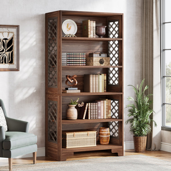 Millwood Pines 6-Tier Bookcase, Vintage Tall Bookcase | Wayfair