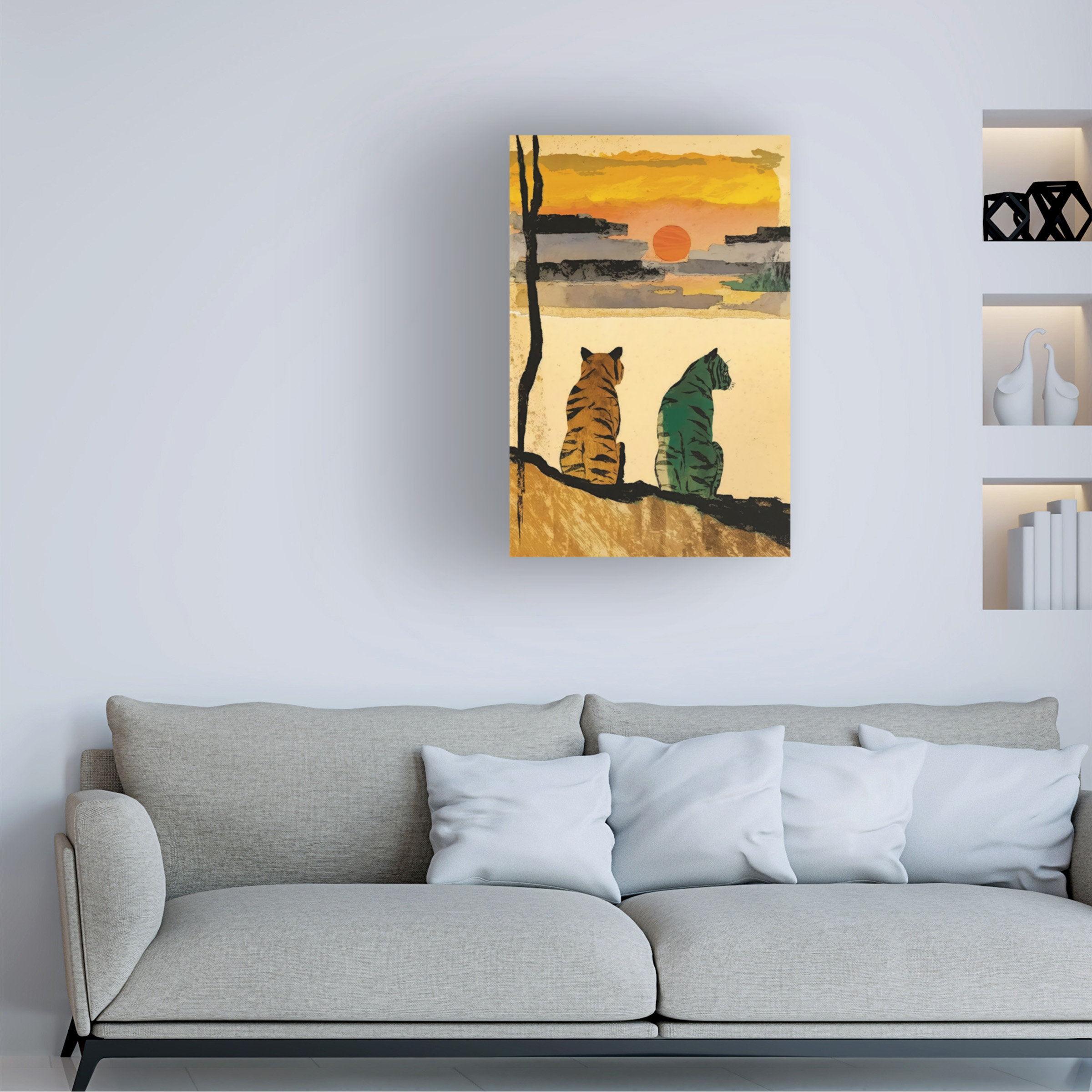 Trademark Fine Art Modern & Contemporary Resting Tigers On Canvas by ...
