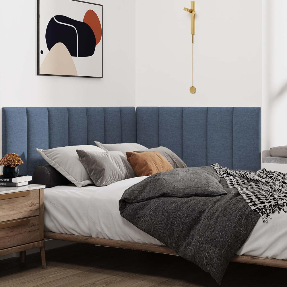 Latitude Run® Upholstered Wall Mounted Headboard, 3D Soundproof Wall ...