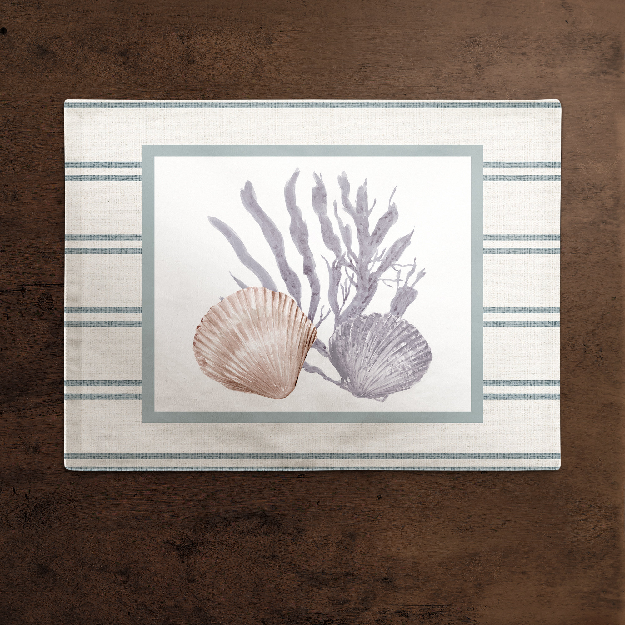 Rosecliff Heights Scallop And Olive Shell Outdoor Placemat | Wayfair