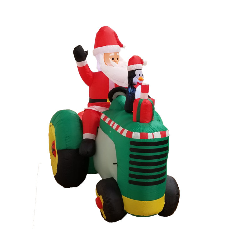 The Holiday Aisle® 5.3 Foot Tall Lighted Christmas Inflatable Santa ...