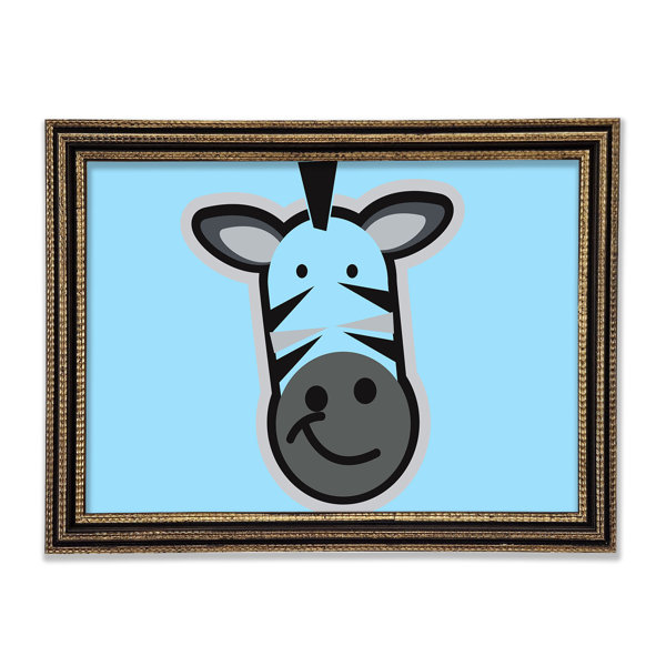 Isabelle & Max Smiling Zebra Face Baby Blue - Print | Wayfair.co.uk