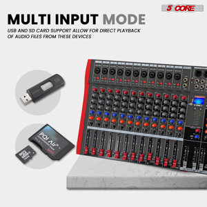 5 Core Audio Mixer 12 Channel DJ Controller Professional Sound Board ...
