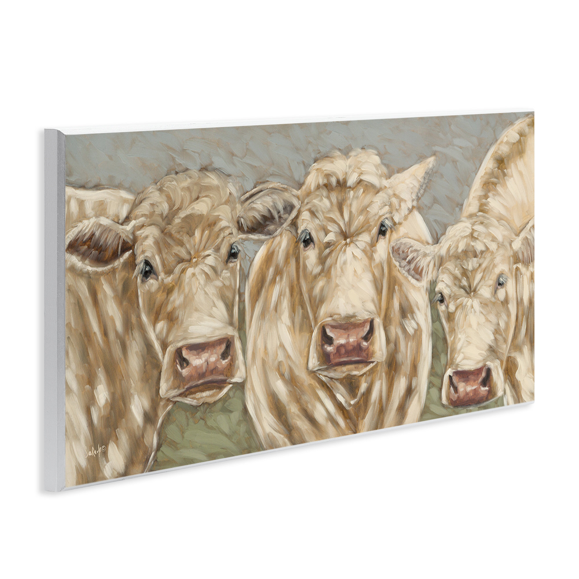 Ophelia & Co. Beige Cow Trio Wall Plaque Art by Sara G. Designs | Wayfair