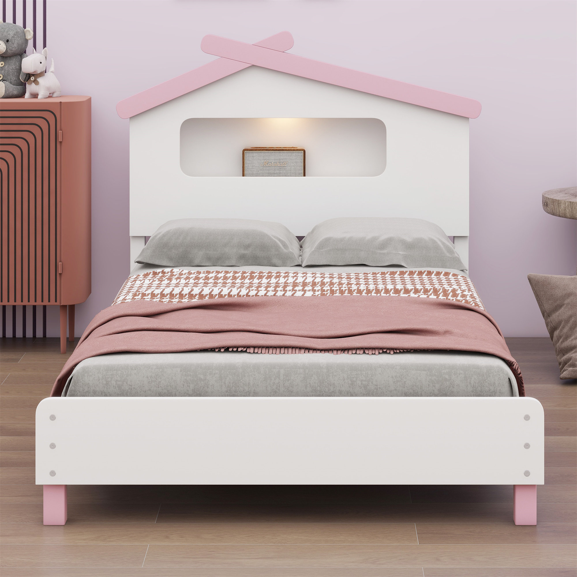 Lark Manor Platform Bed With House-Shaped Headboard And Motion ...