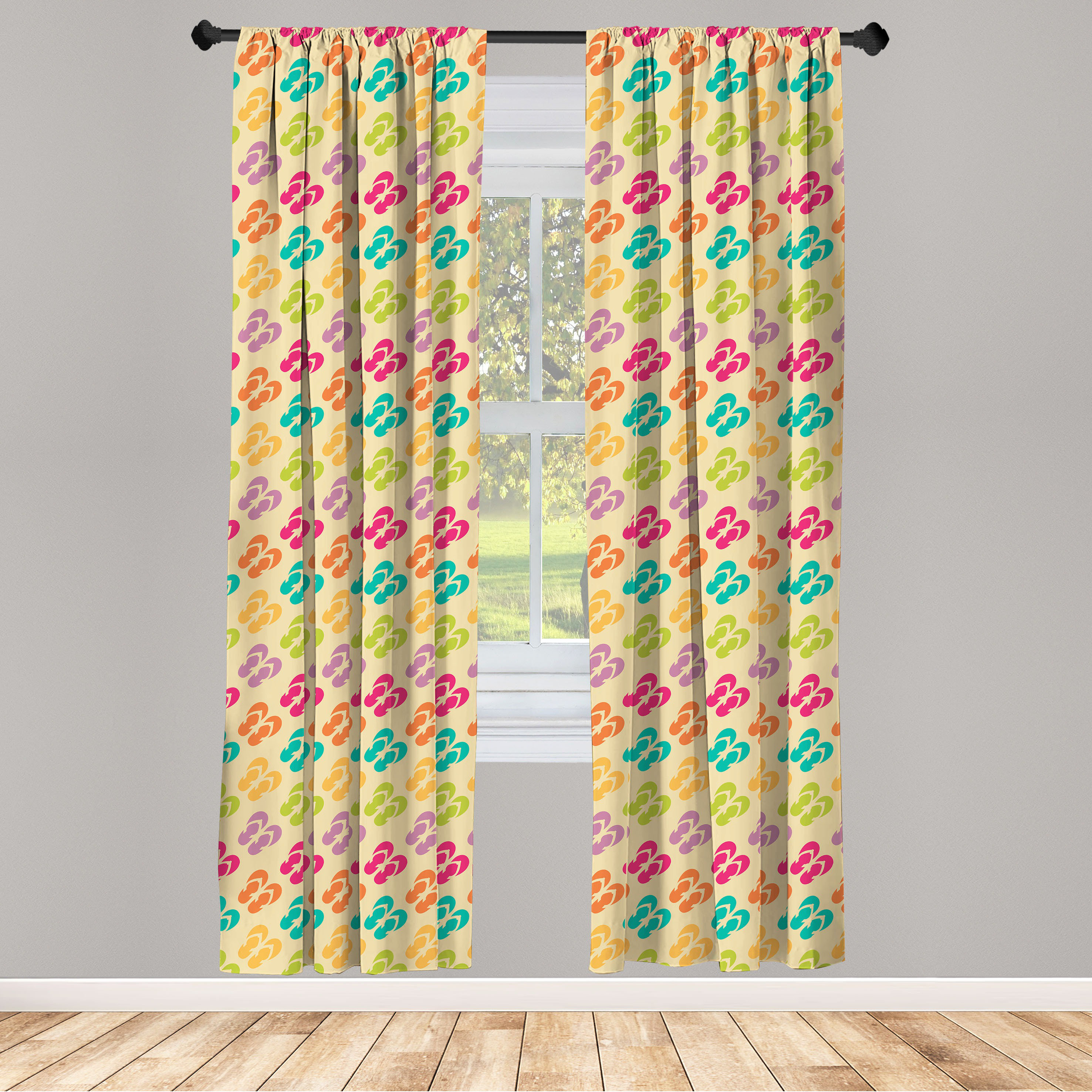 East Urban Home Flip Flop Semi-Sheer Rod Pocket Curtain Panels | Wayfair