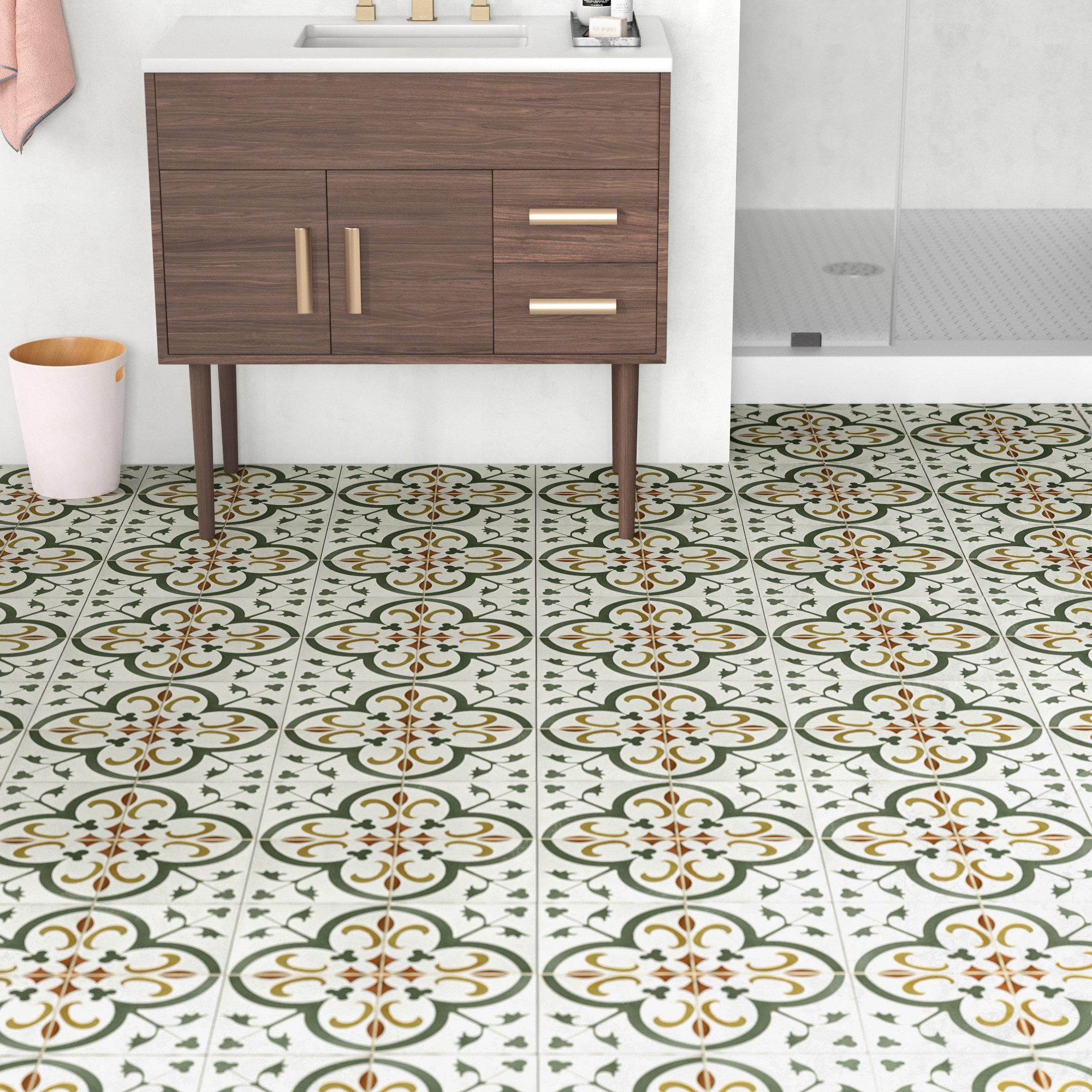 Merola Tile Revival 8" x 8" Ceramic Patterned Wall & Floor Tile ...