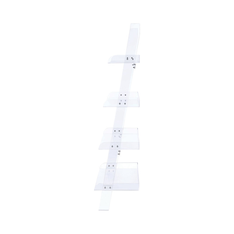 Orren Ellis Amaturo Clear 4-Shelf Ladder Bookcase | Wayfair