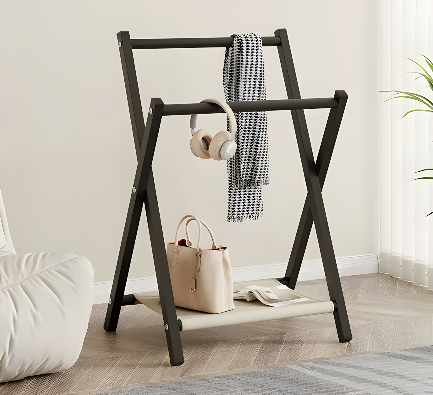 Latitude Run® Foldable Clothes Hanger For Bedroom - Portable Garment ...