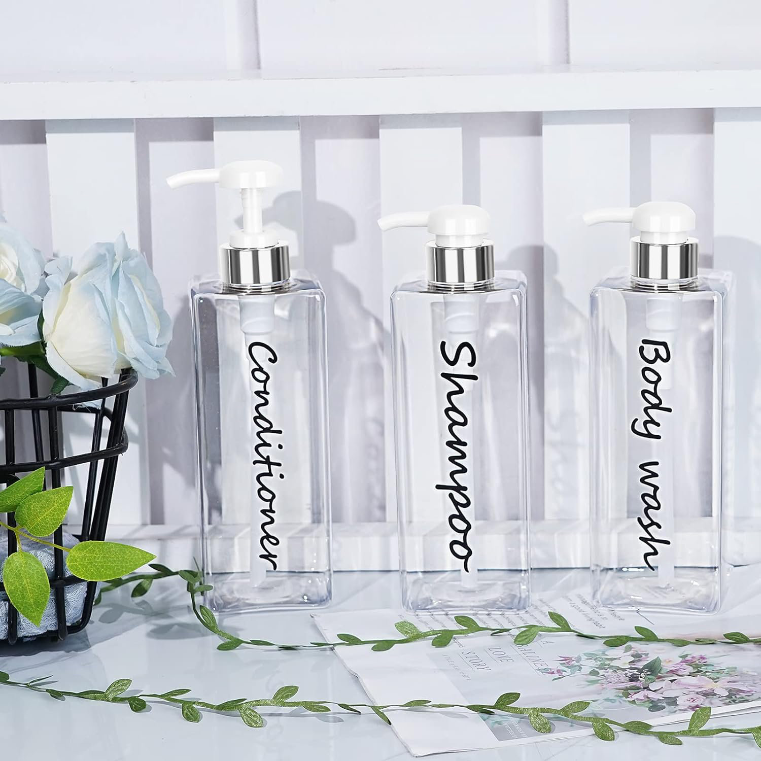 Latitude Run® Shampoo Dispenser/Refillable Shampoo And Conditioner ...