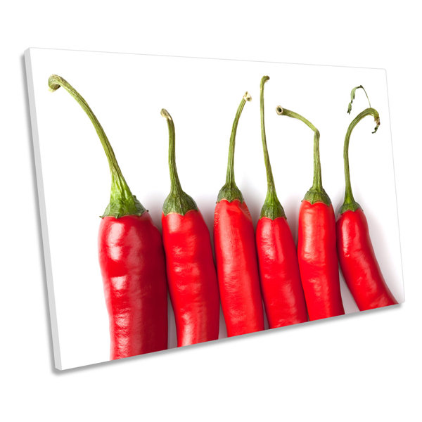 Ebern Designs Red Chilli Lineup Kitchen - Wrapped Canvas Art Prints ...