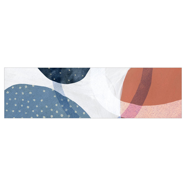 Ivy Bronx Orbit With Dots I 80 x 280cm PVC Tile in Blue/Orange/Beige ...
