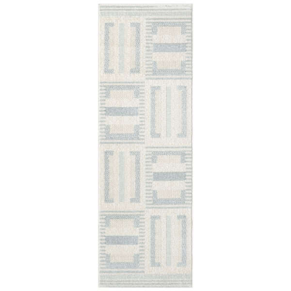 Union Rustic Maridee Ivory Blue Modern Indoor Rug | Wayfair