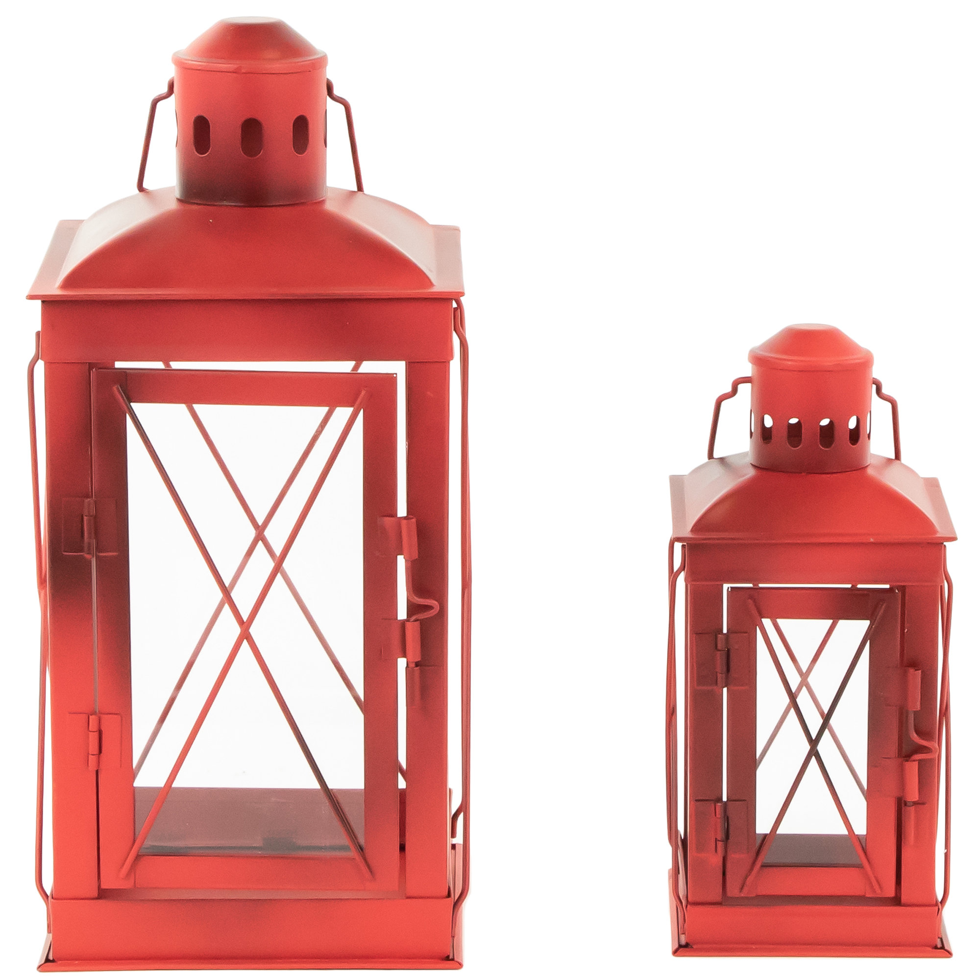 Breakwater Bay Antique Red Mission Style Candle Lanterns | Wayfair