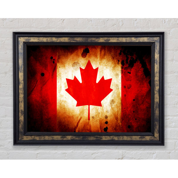 Bright Star Canadian Flag Grunge - Single Picture Frame Print | Wayfair ...