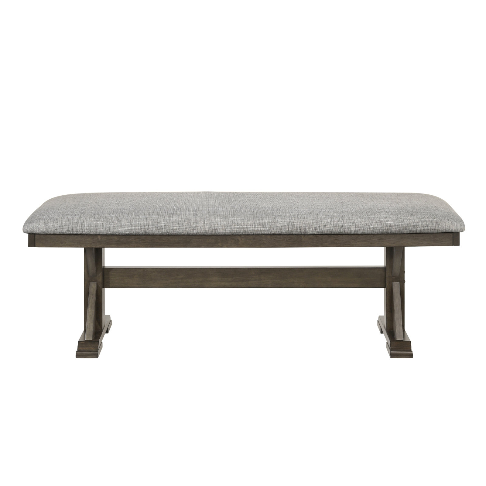 August Grove® 1Pc Rustic Upholstered Dining Bench Rich Wood Finish ...