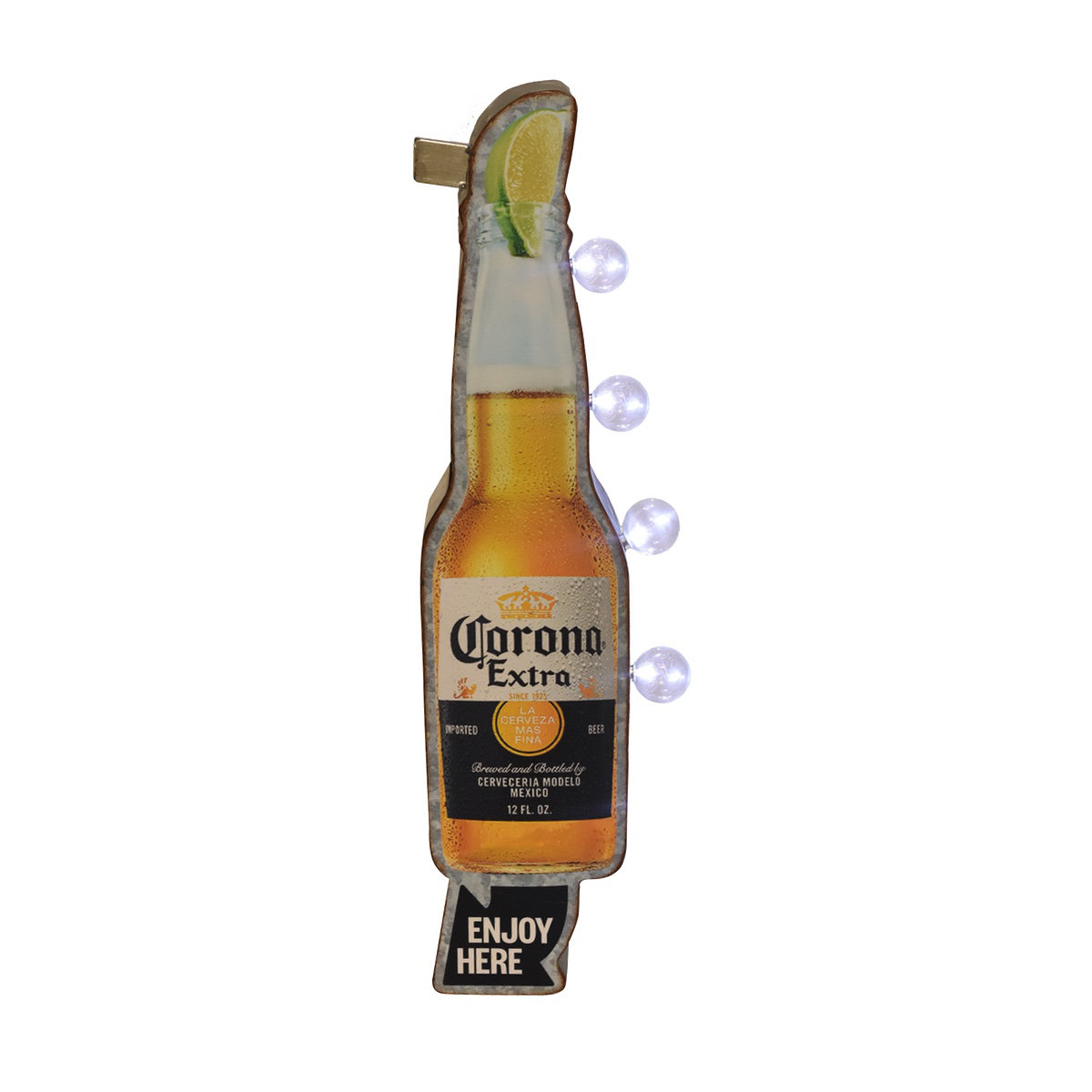 Trinx 2 Sided LED Corona Beer Bottle Tin Metal Sign Light Up 3D Home ...