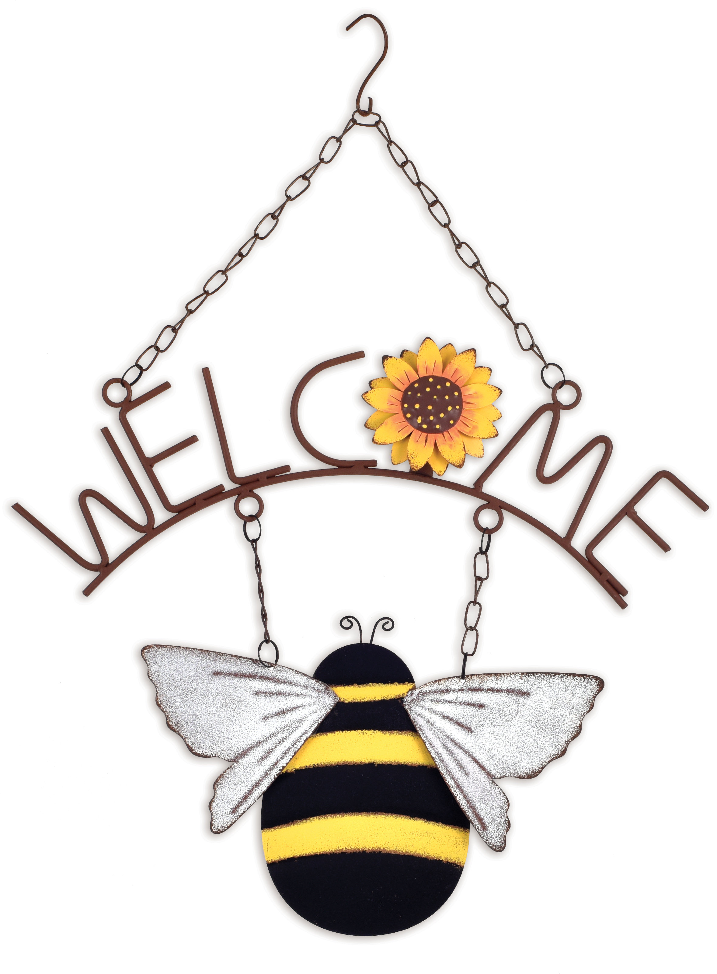 Arlmont & Co. Welcome Bumblebee & Sunflower Sign | Wayfair