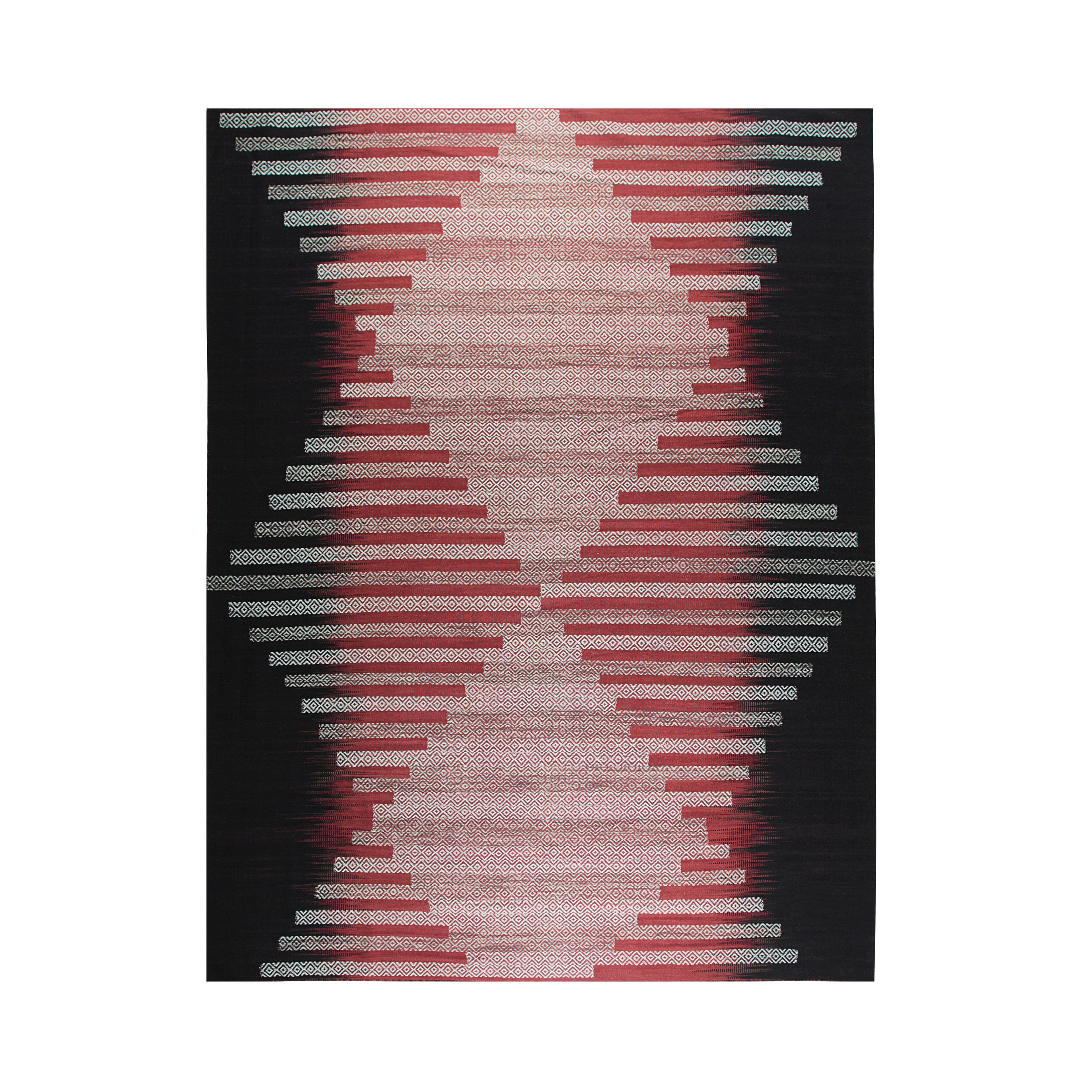 Orren Ellis Arreonna Red Flatweave Wool Rug | Wayfair