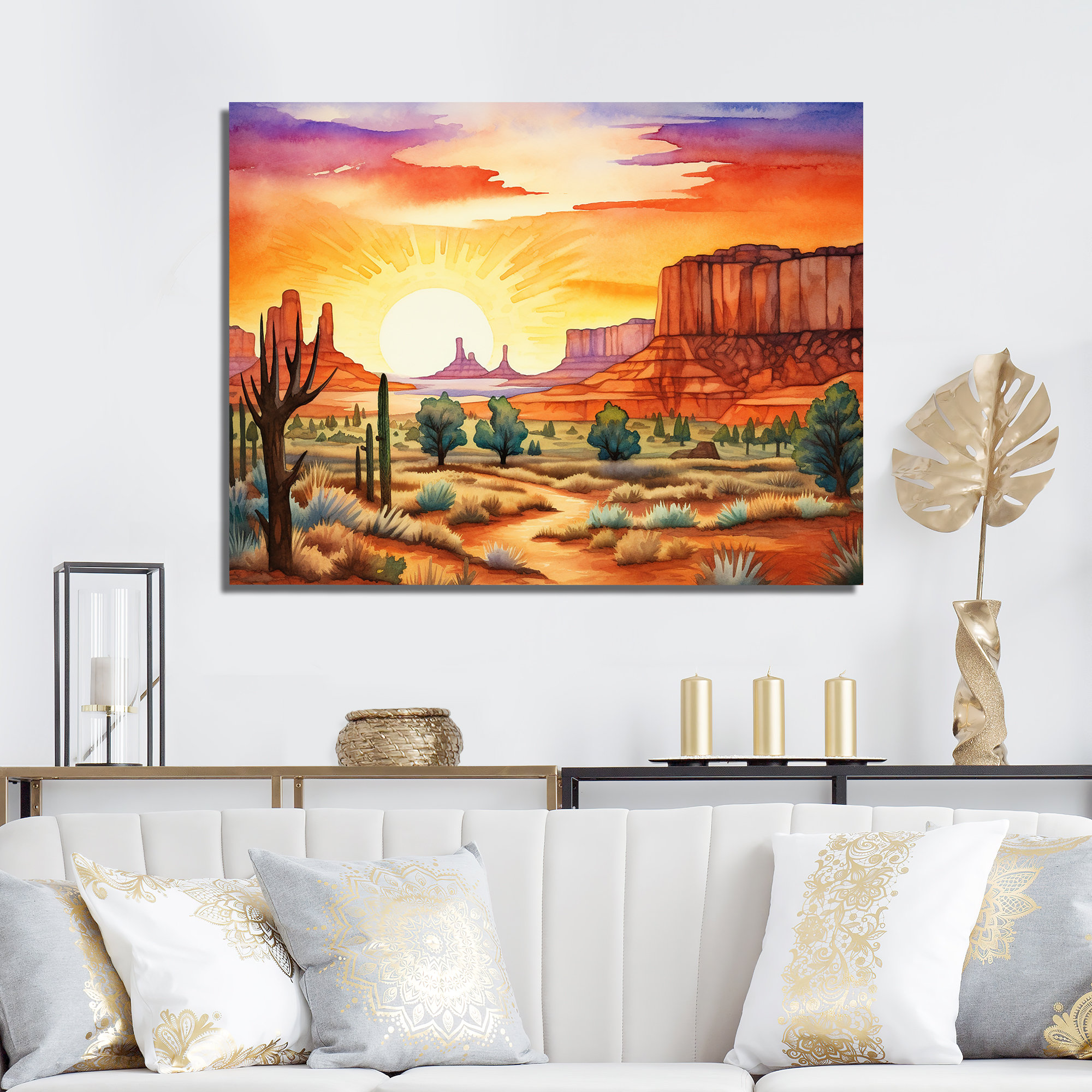 Design Art Native Navajo Landscape III On Canvas Print | Wayfair
