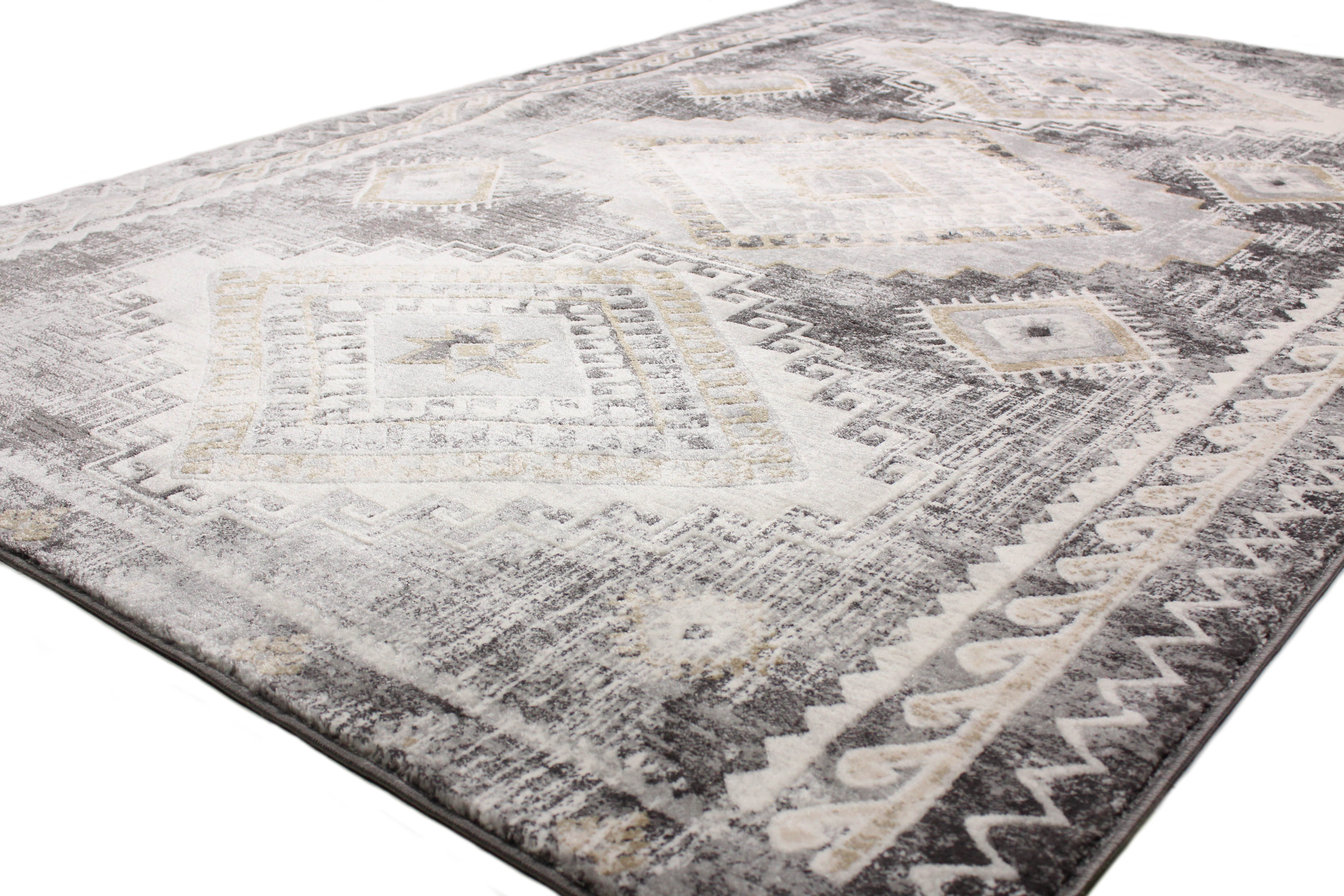 Darya Home Dewitt Collection Transitional Geometric Area Rug Charcoal ...