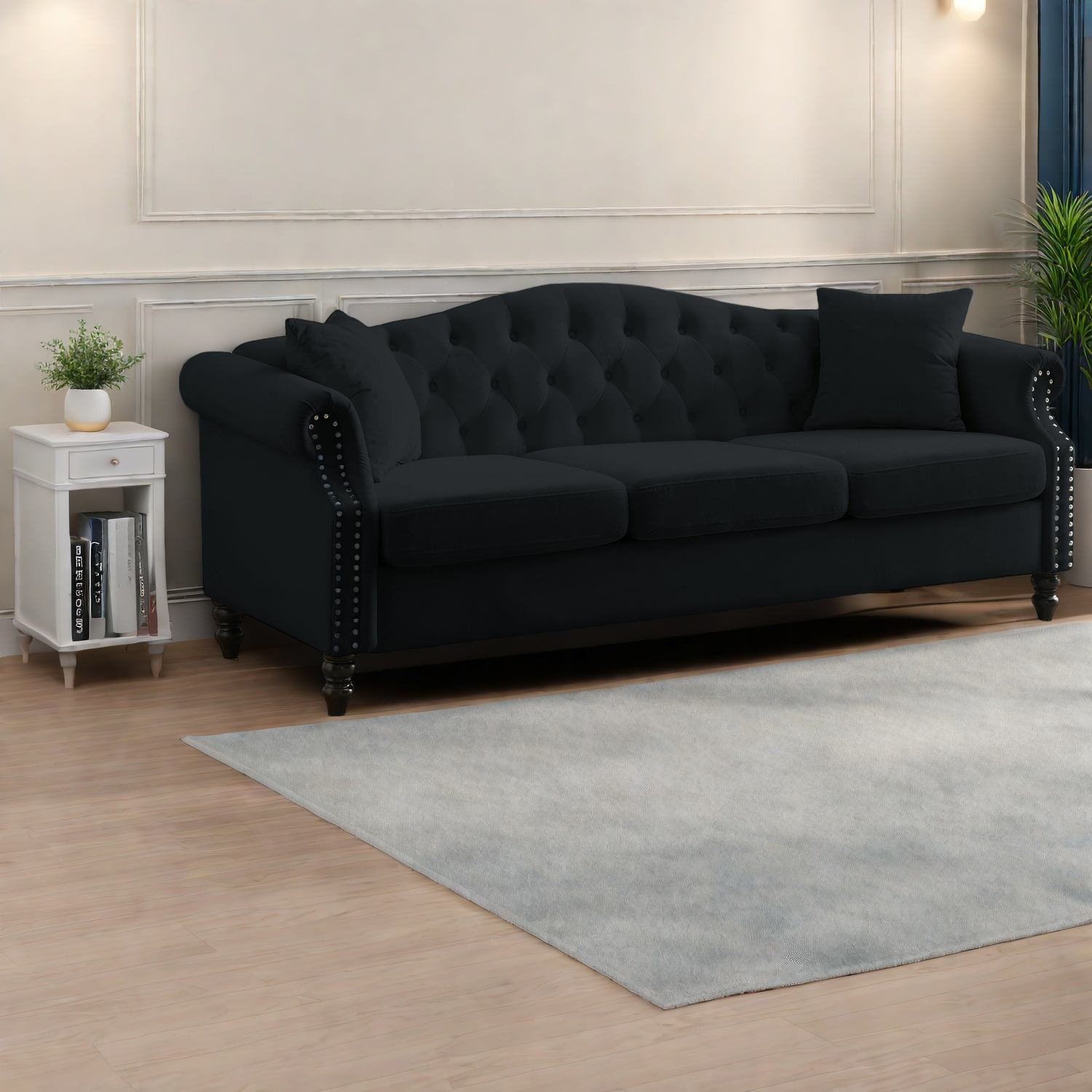 Mercer41 Chesterfield Velvet Sofas, 79-inch, Classic Modern Design For ...