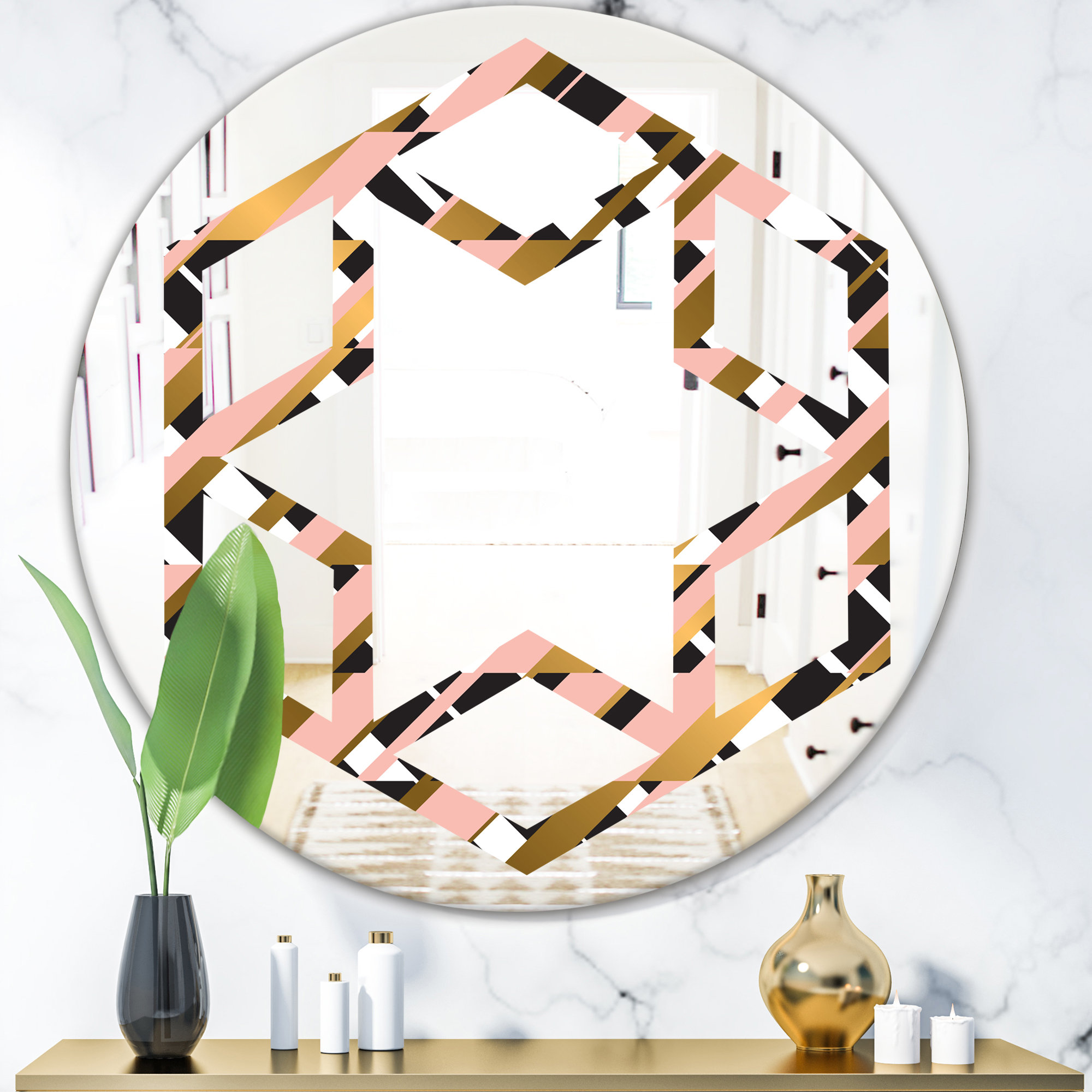 East Urban Home Checkered Pattern II Hexagon Star Modern & Contemporary ...