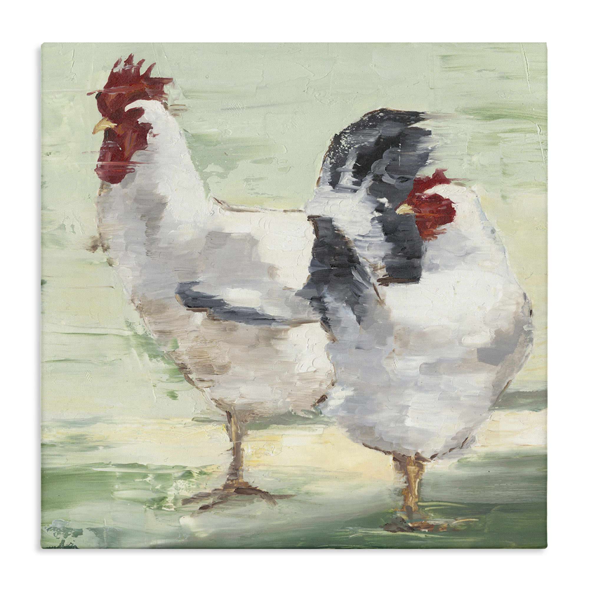 Stupell Industries Au-841-Canvas Farmhouse Chickens Hens On Canvas by ...