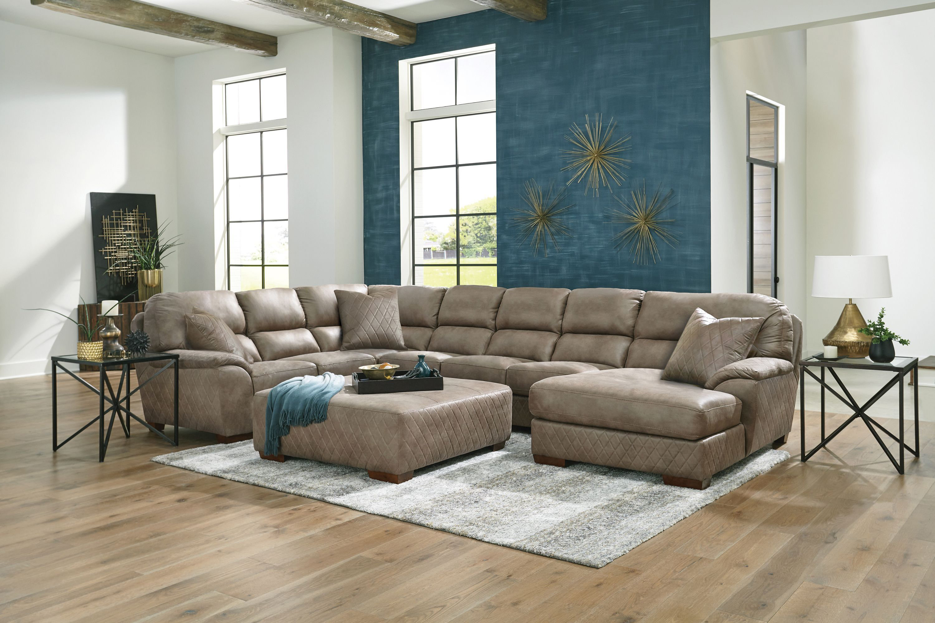 Hokku Designs Erionna 4 - Piece Upholstered Chaise Sectional | Wayfair