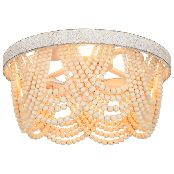 Bungalow Rose Vipol Ceiling Fan with Light Kit, 4-Lights Wood Boho ...