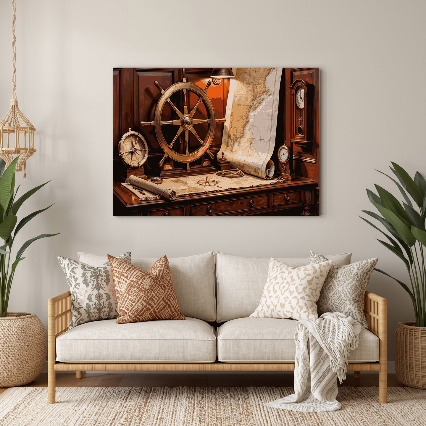 Longshore Tides Coastal Captains Quarters Brown Metal Wall Art | Wayfair