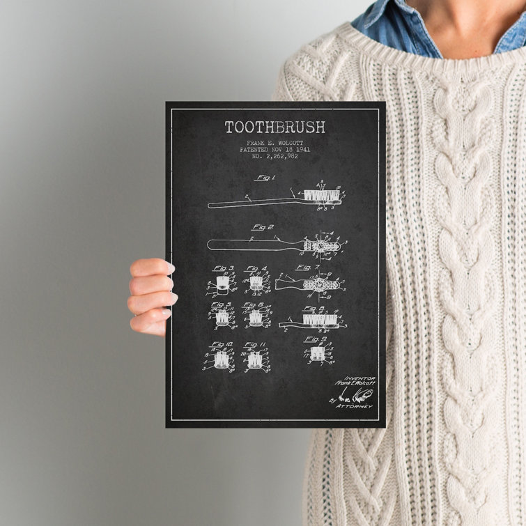 Williston Forge " Toothbrush Charcoal Patent Blueprint " by Aged Pixel ...