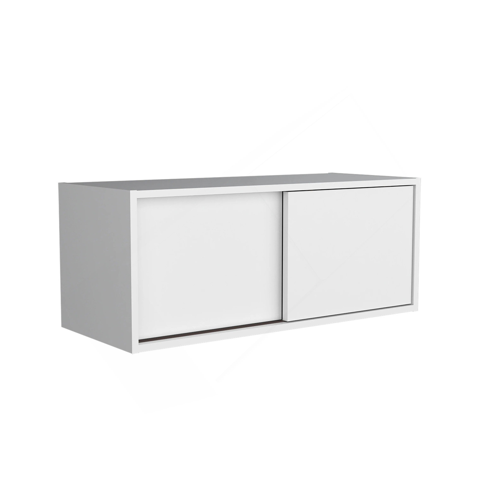 Latitude Run® White Floating Cabinet With Sliding Door | Wayfair