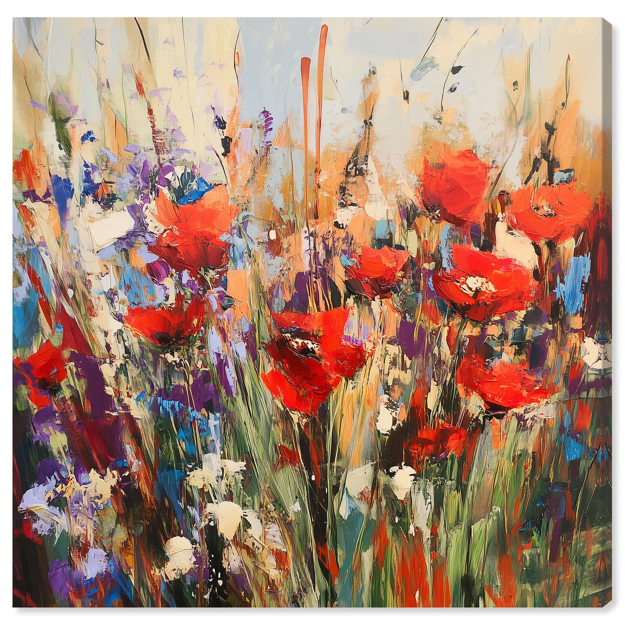 Art Remedy Crimson Chorus II Canvas Print Floral Wall Art by Art Remedy ...