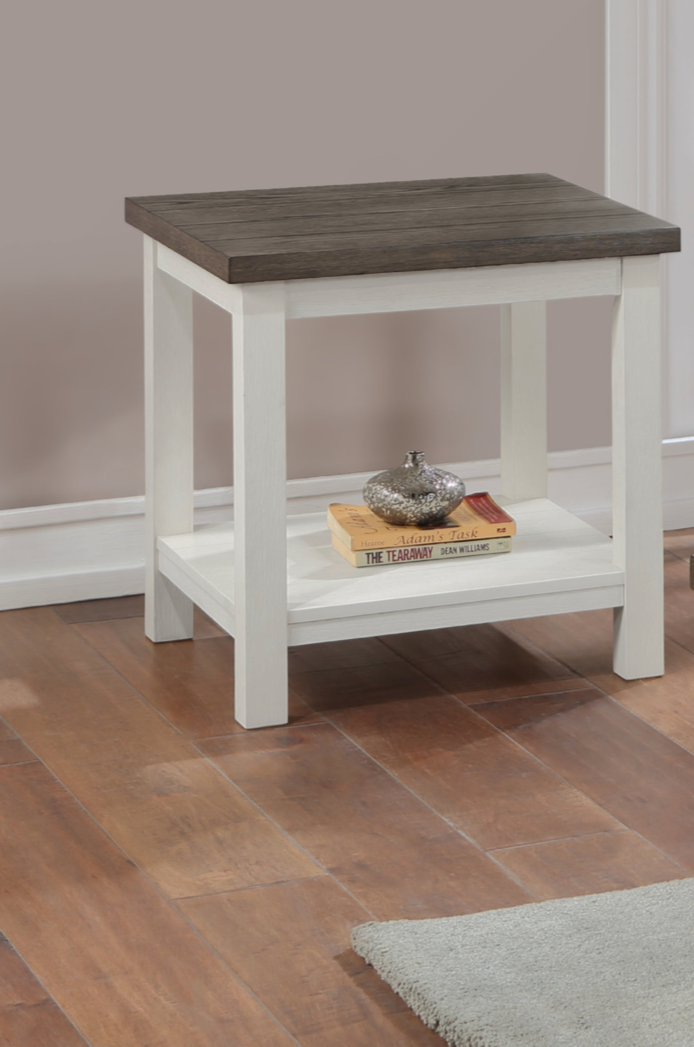 Latitude Run® 1Pc Farmhouse Style End Table With Base Rectangular Table ...