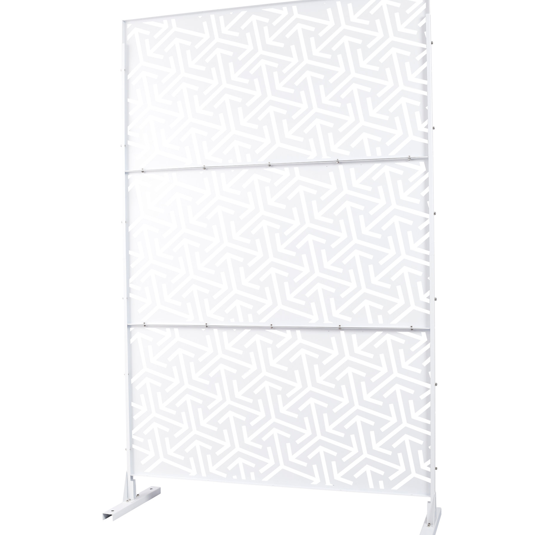 BoudoirBloom 76"X48" Metal Privacy Screen - For Patio, Balcony Brown ...