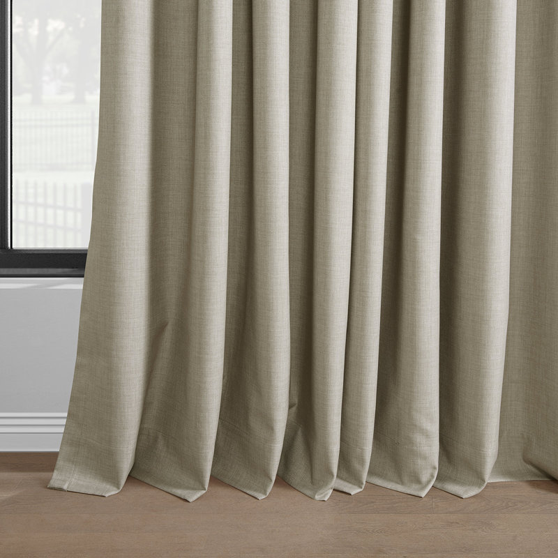 Latitude Run® Solid Performance Linen Thermal Blackout Curtains for ...